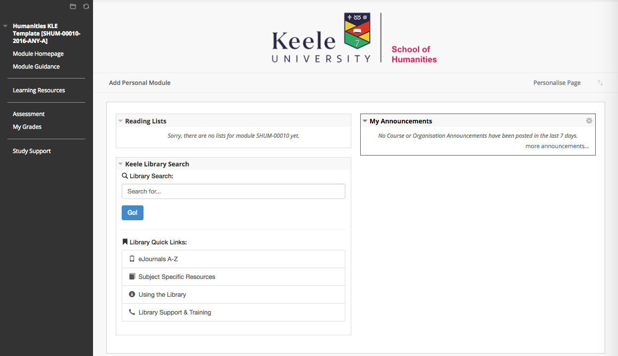 KLE Templates | Keele University