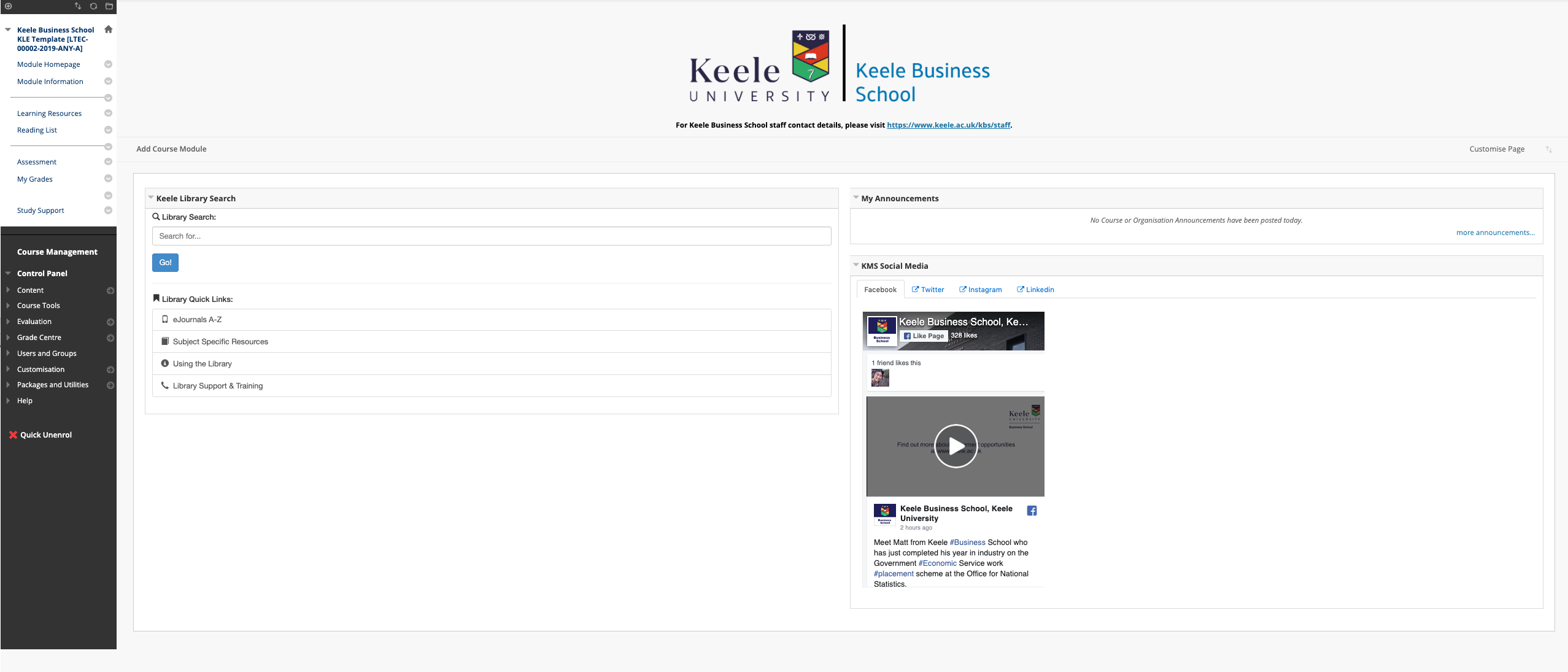 KLE Templates | Keele University